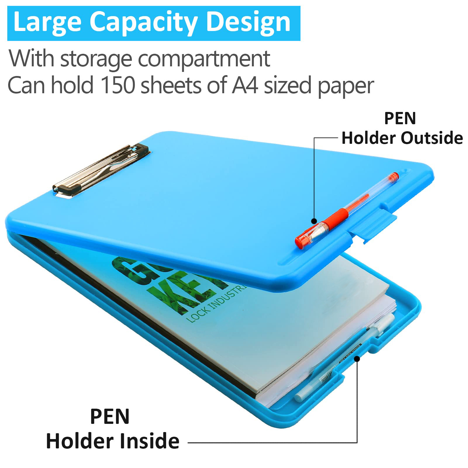 A4 Clipboard with Storage, Folder Nursing Clipboard Side Opening ...