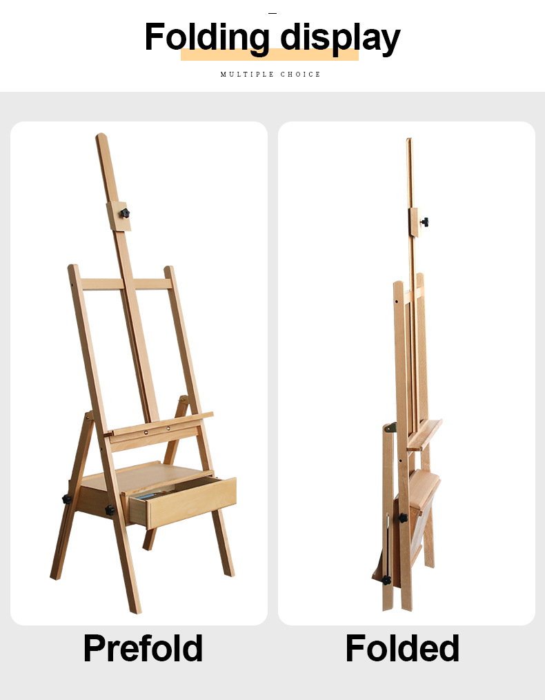 MC&HOME Foldable Easel Easel Wooden 1.8 M Painting/Display Stand Art ...