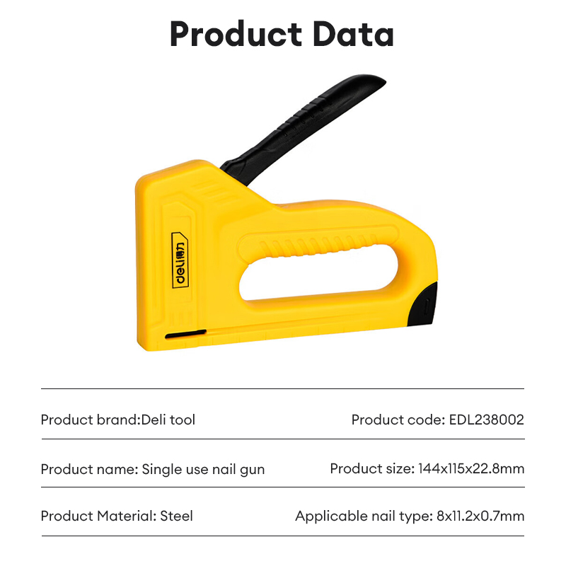Deli Tool Nail Gun Staple Gun Plastic Nail Gun for Wood Packaging Grab ...