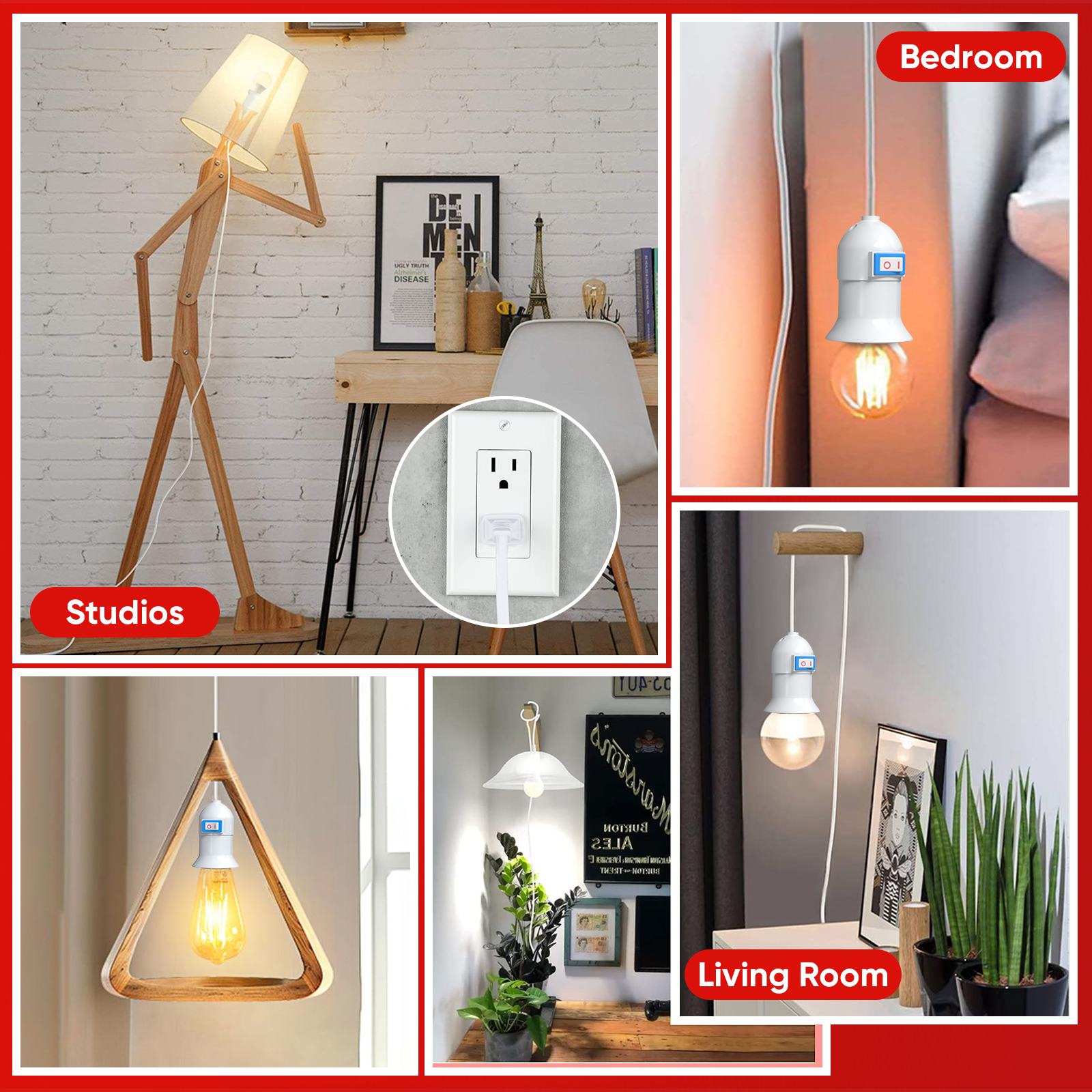 Mitsushi 2M/3M/5M/8M/10M LED Light Bulb Extension Socket E27 bulb lamp ...