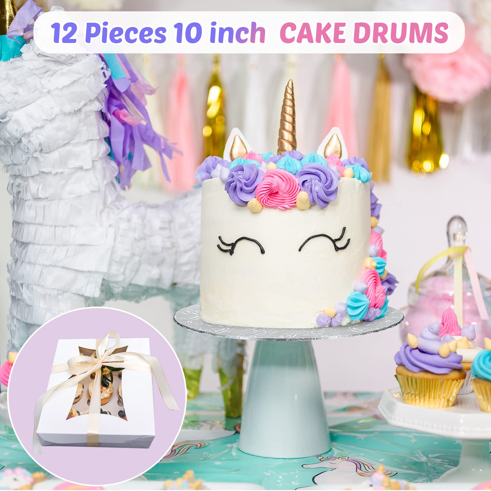 【Local Shipment】Cake Drum 12mm MDF 5mm Foil Styro Silver and Gold ...