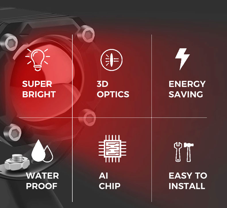Hotspeed Mini Driving Light Flash 5 Mode Led Lights For Motorcycle