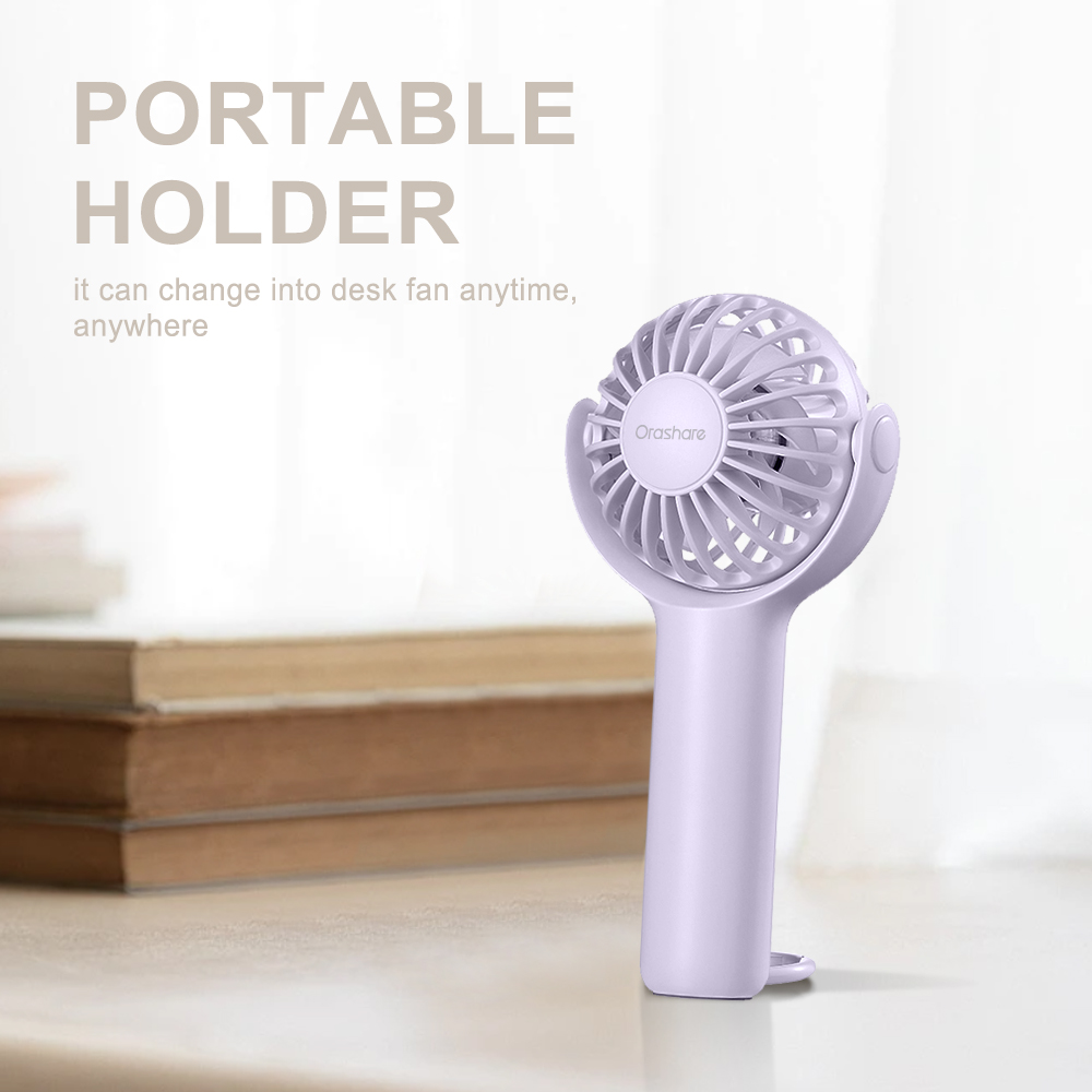 Orashare HF02Pro Mini Fan Rechargeable 1200mAh Battery 360° Rotatable ...