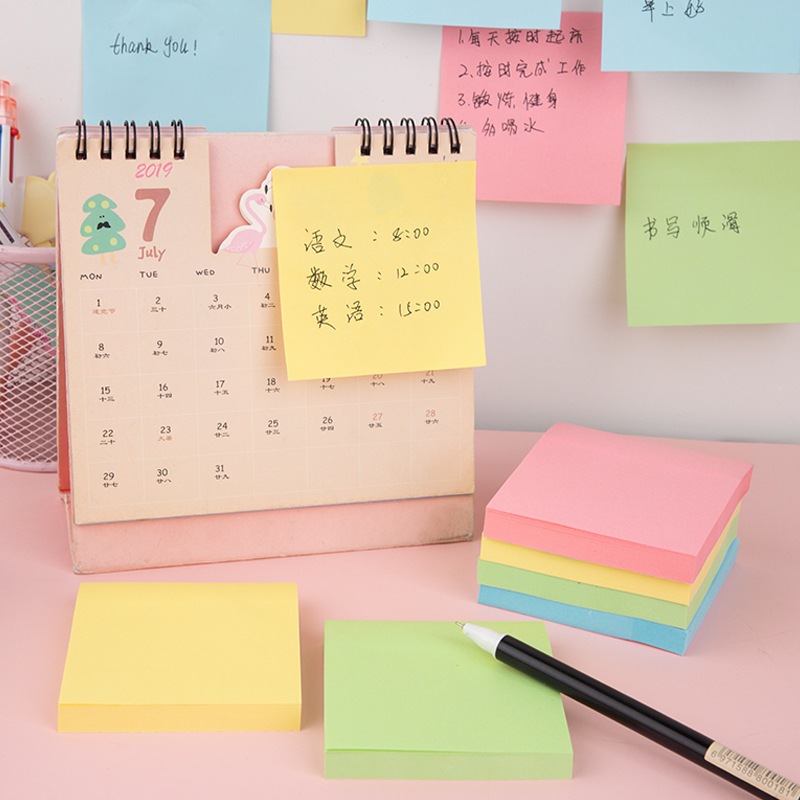 METECH 100 sheets Sticky Notes Memo Pad (7.6cm x 7.6cm)Easily to Stick ...