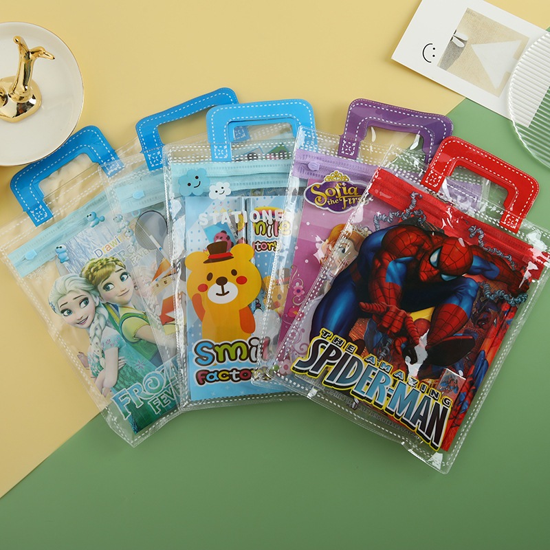 6 In 1 Cartoon School Set Cute Stationery Set pencil Ruler eraser Kids ...