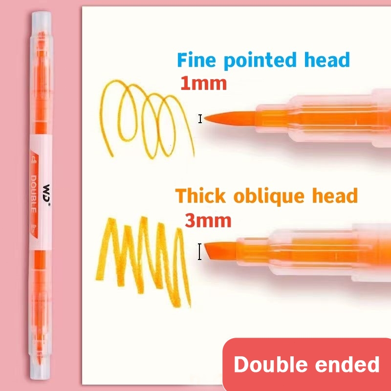 METECH 6PCS Double-headed Highlighter Set HIghlighter Pen Fluorescent ...