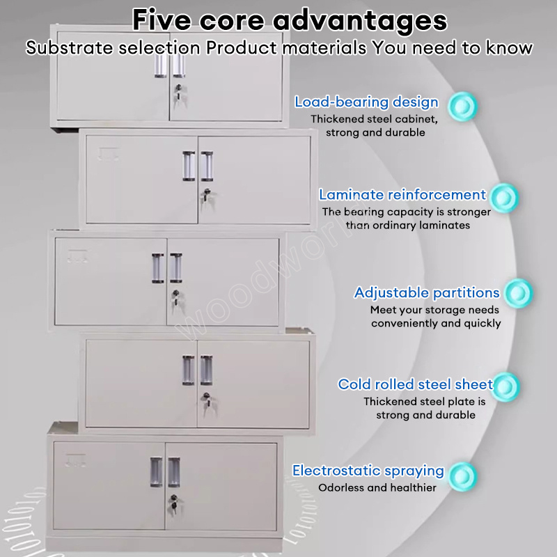 [Various Styles] File Cabinet White Iron Dust-proof Display Living Room ...
