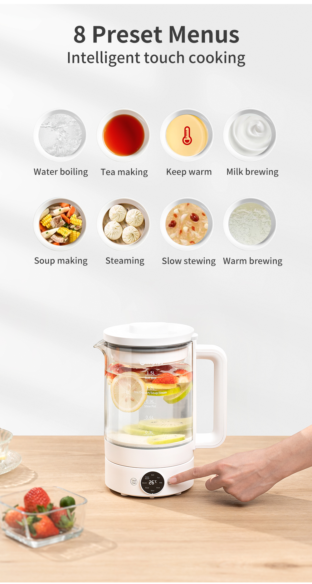 Simplus Health Pot Electric Water Kettle 1.5L (Portable Multi Cooker Tea) | Shopee Philippines