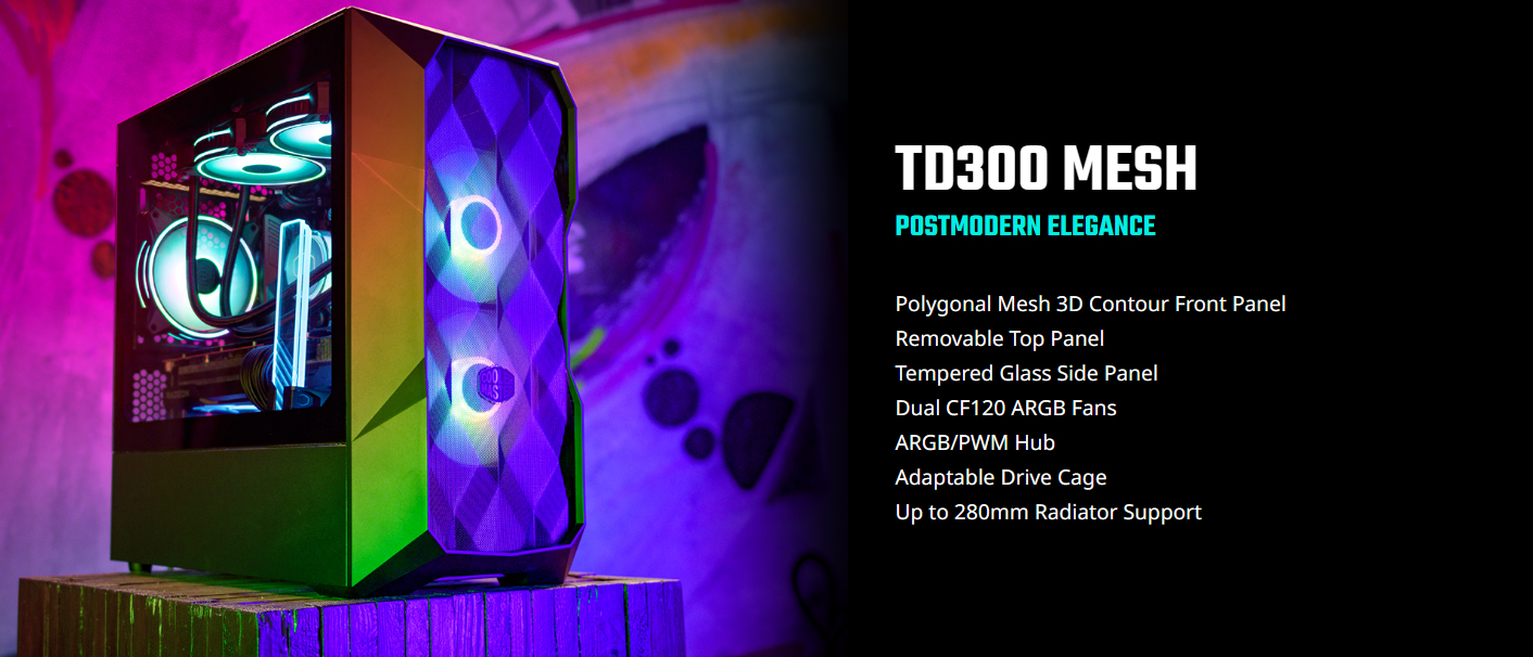 Cooler Master Masterbox TD300 Mesh PC Case - Black / White | Shopee ...