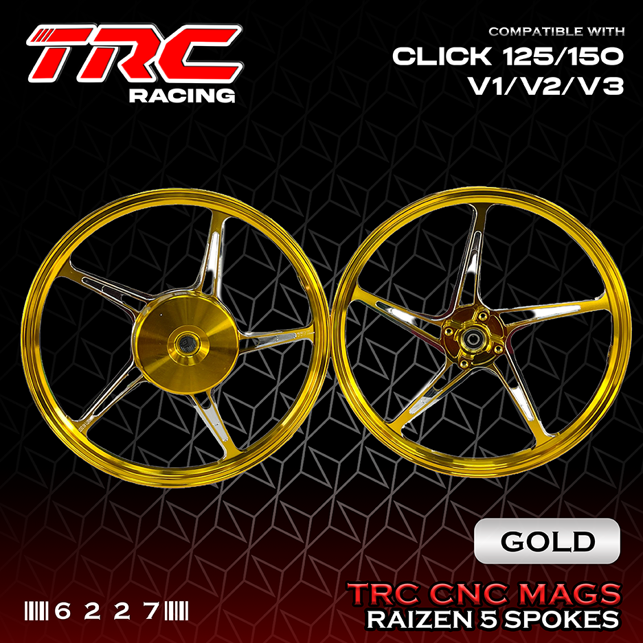 TRC CNC Mags Raizen 5 Spokes 1.4 x 1.4 x 17 Malaysian Concept Click 125 ...