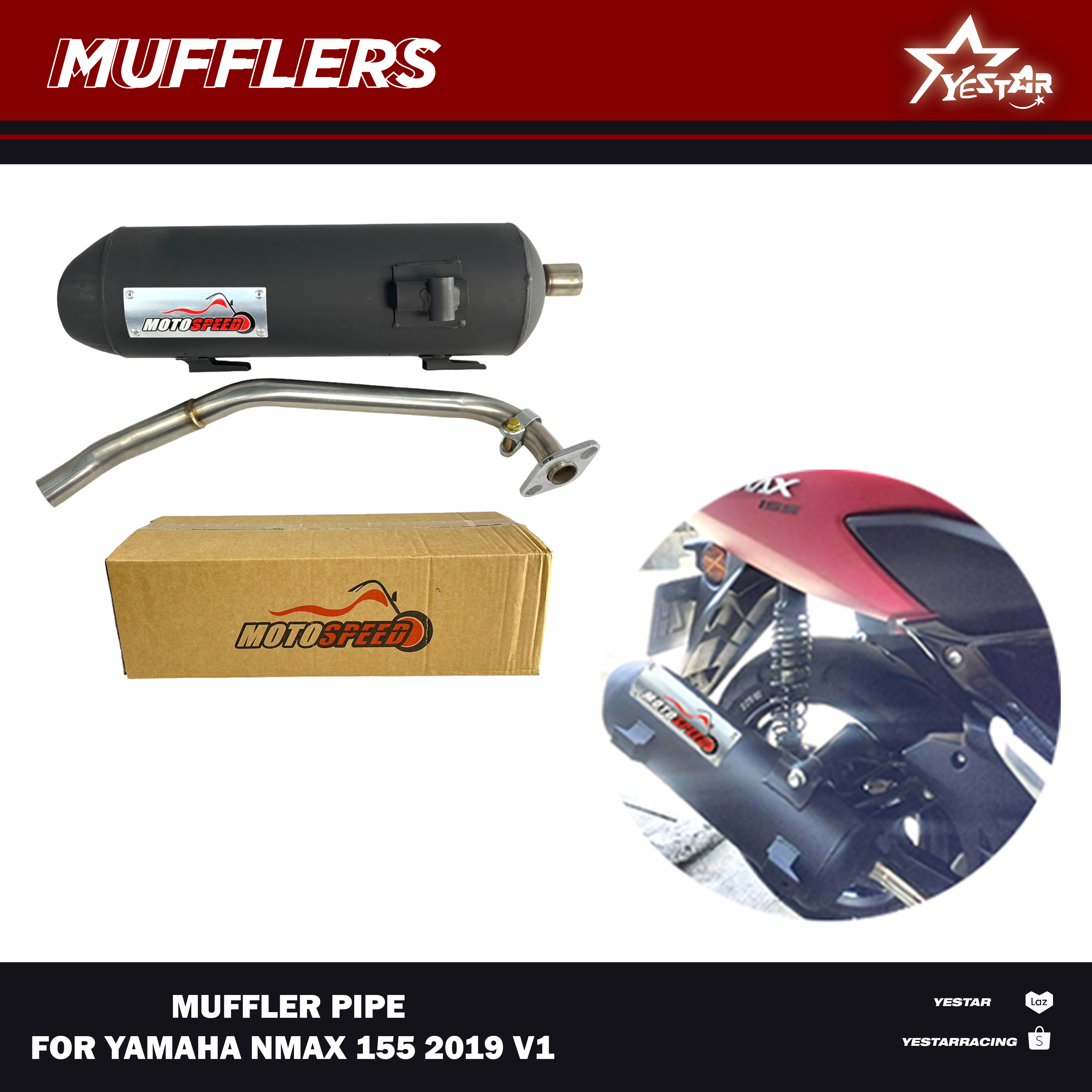 YESTAR PH Yamaha Nmax V1 Muffler Pipe Full Exhaust System Motorcycle ...
