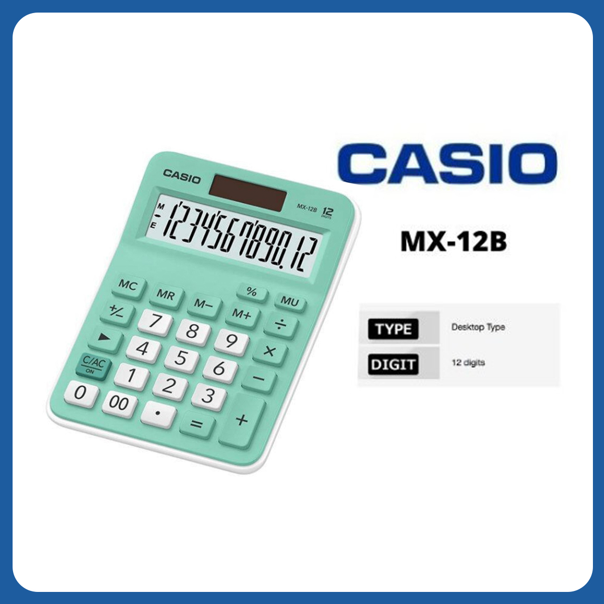 Casio MX-12B (Green) Basic Calculator for Business (100% Original) | Shopee Philippines