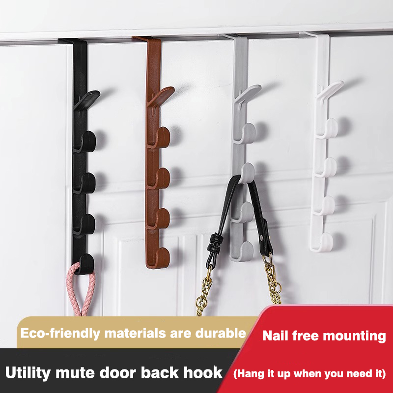 5 Hooks Multifunctional Five-section Behind Wardrobe Room Kitchen ...