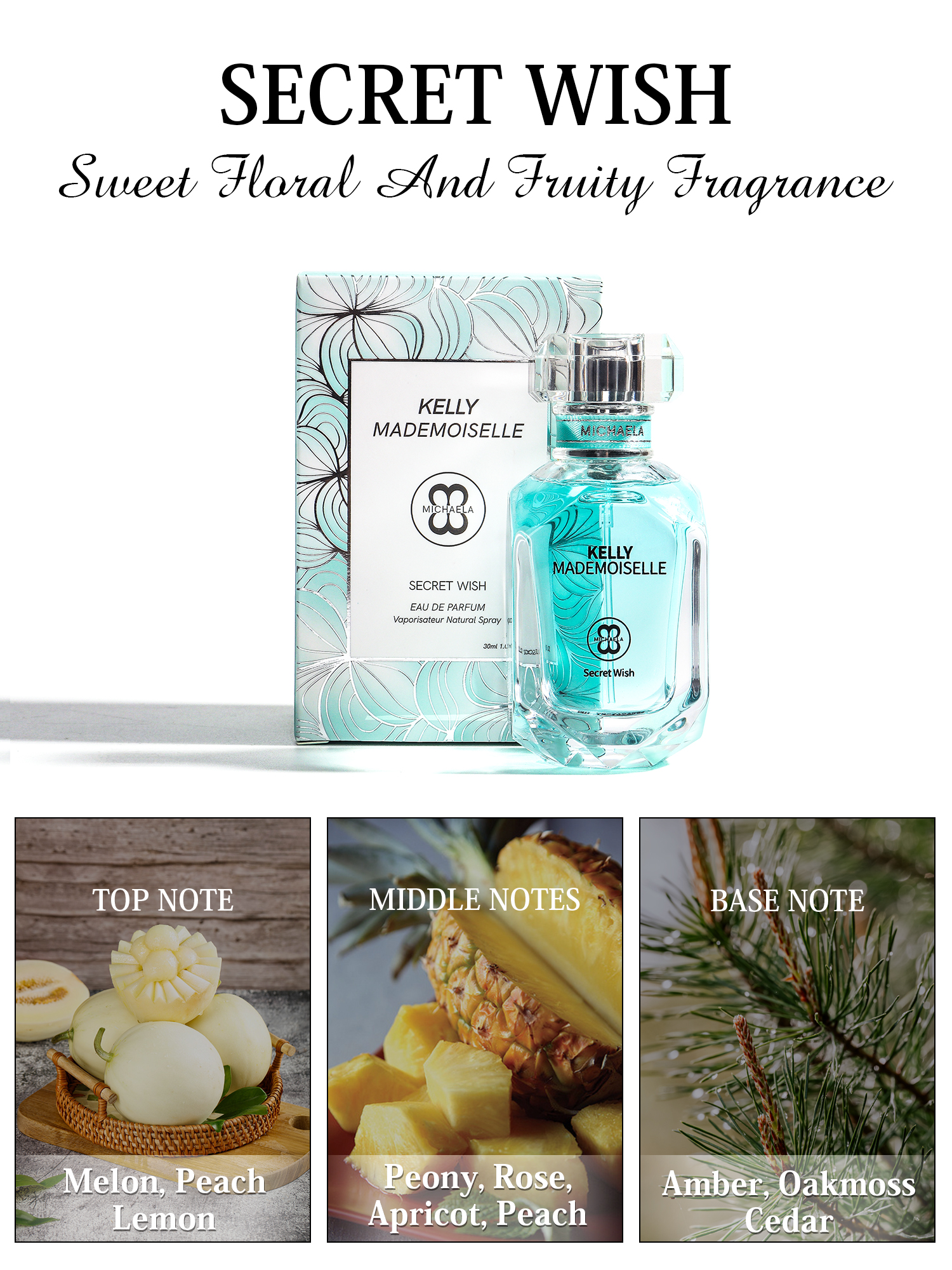 MICHAELA Perfume Kelly Mademoiselle for Women Sweet Flowery and Fruity ...