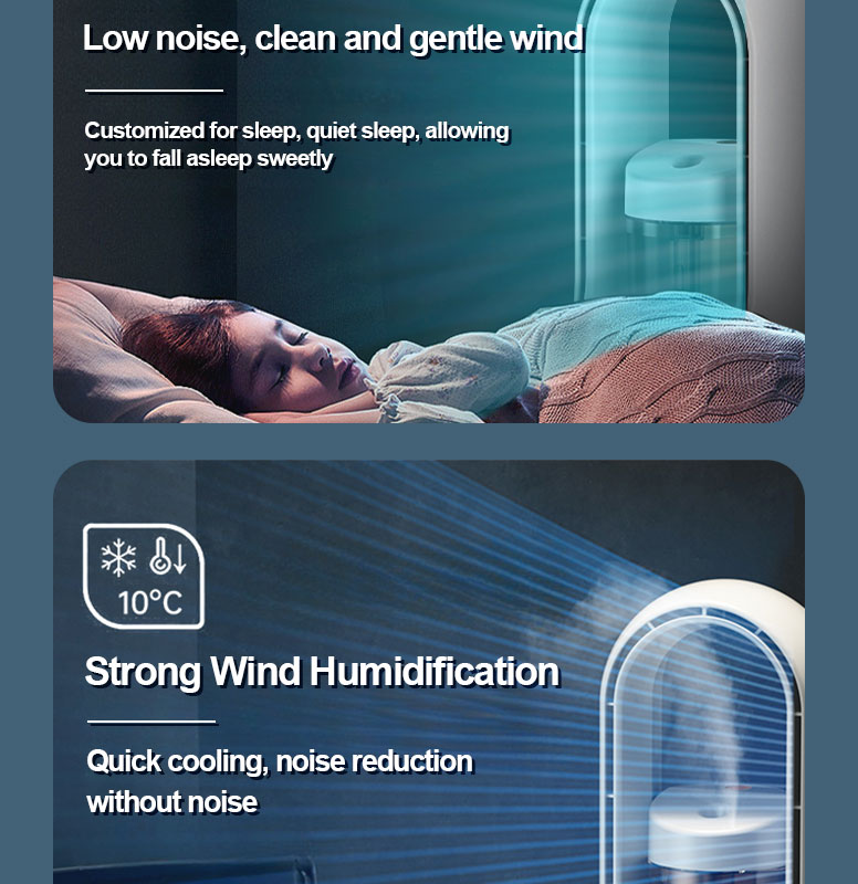 Bladeless Tower Air Cooler Fan Rechargeable Desktop Portable Chargeable ...