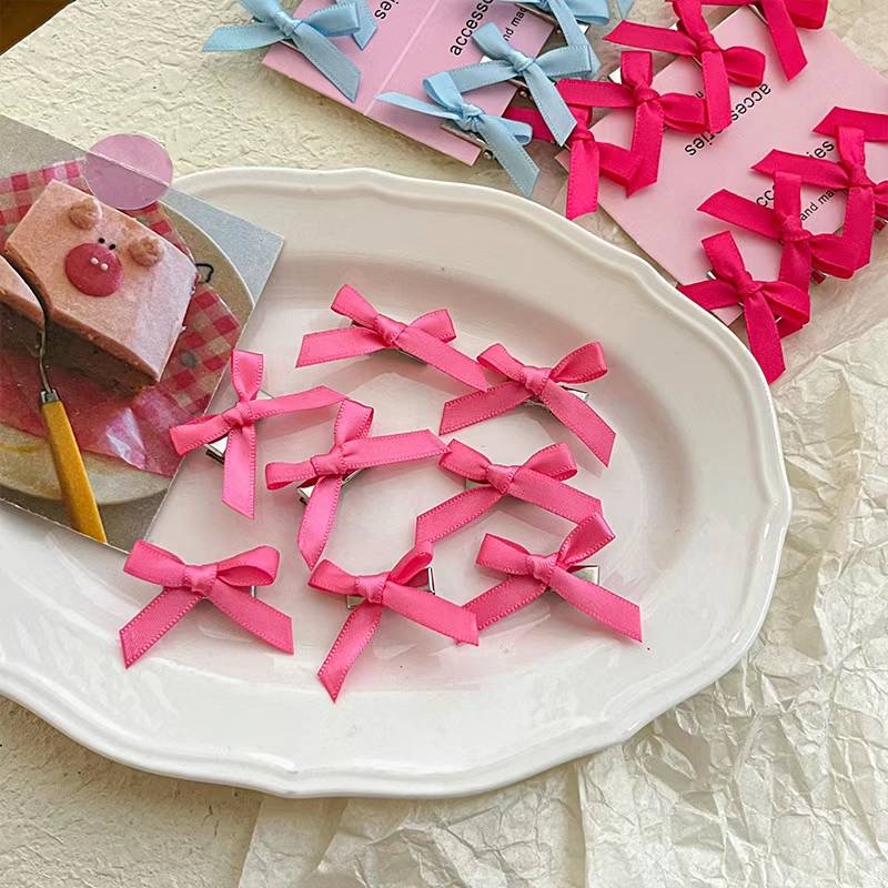8pcs. Set Korean Style Sweet Lovely Mini Bow-knot Ribbon Hairpins ...