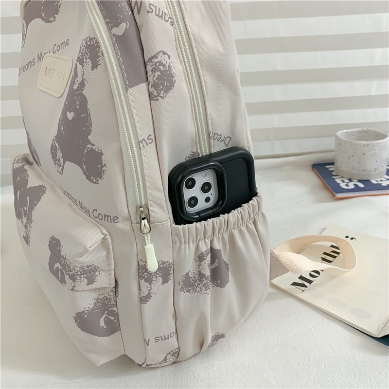 Mumu 9080 Korean Nylon School Students Back Pack Women Travel Bag Cute ...