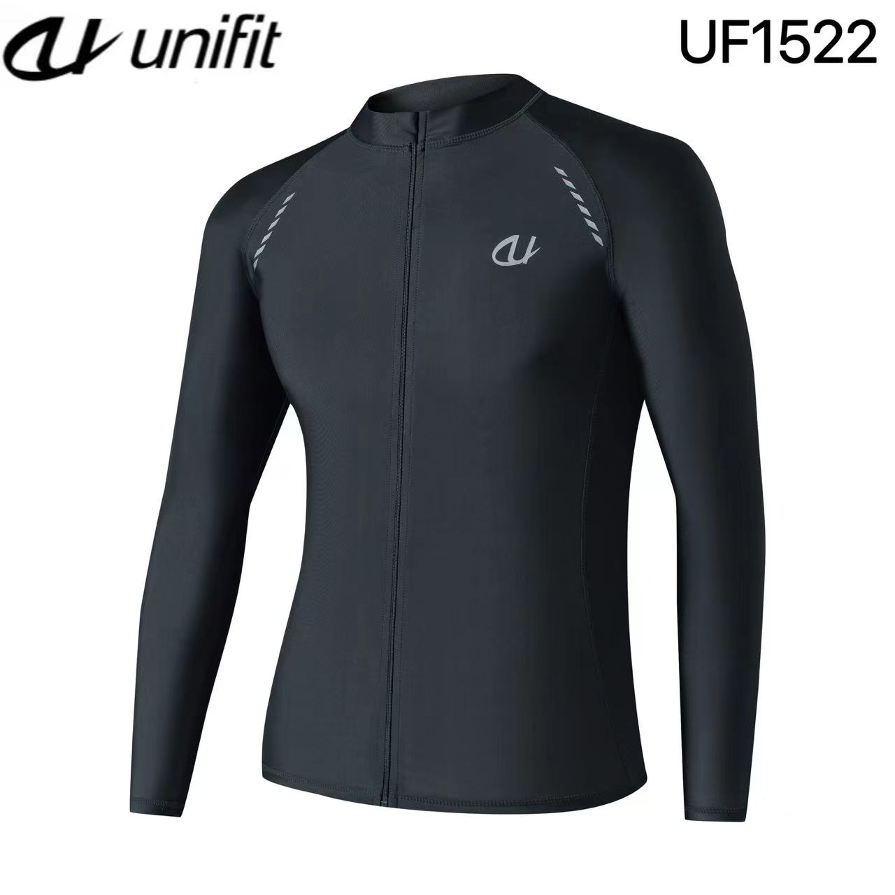 UNIFIT Men's Rash Guard Long Sleeve With Zip Up Swimsuit Swimwear ...