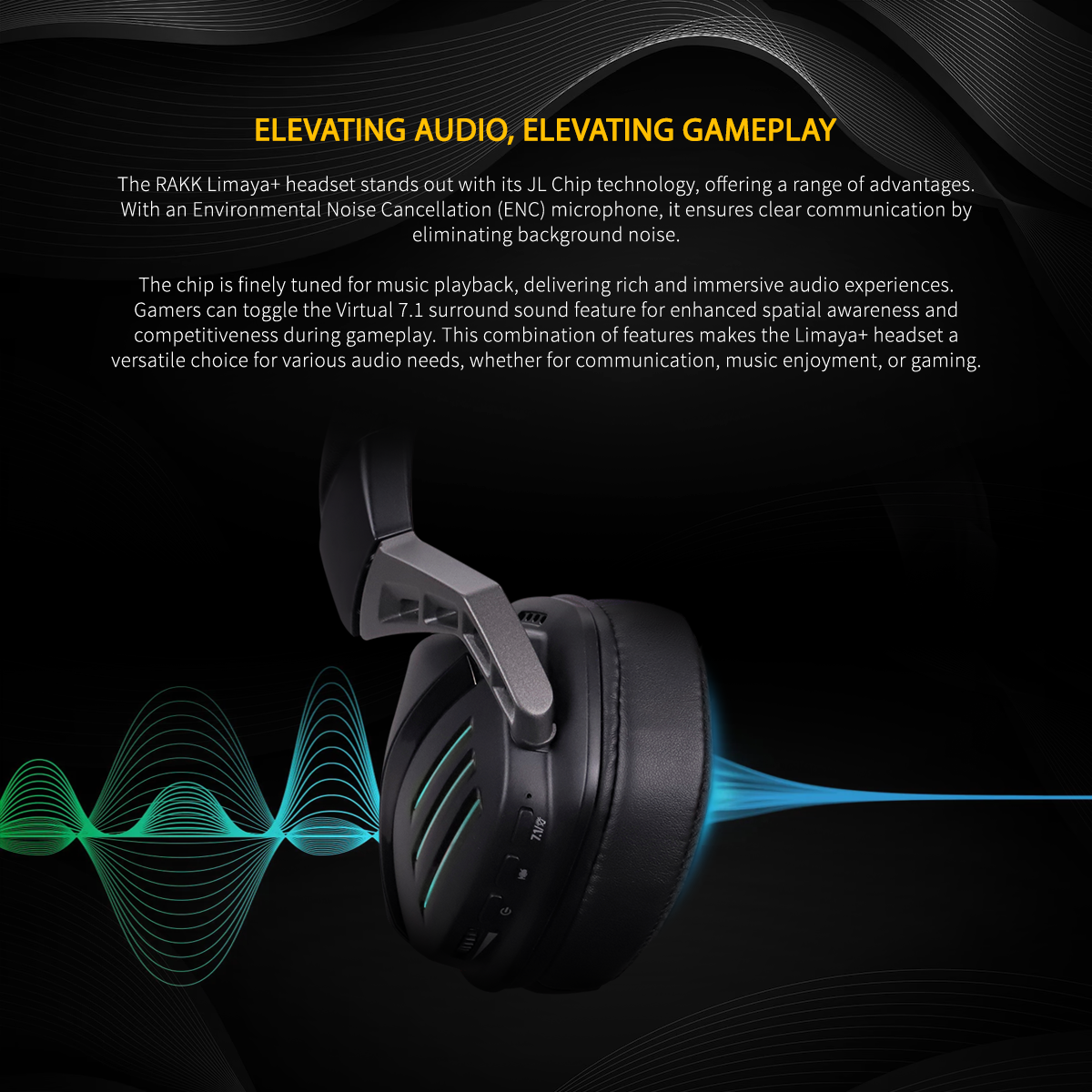 RAKK LIMAYA/ LIMAYA + Trimode RGB Gaming Wireless Headset| Black ...