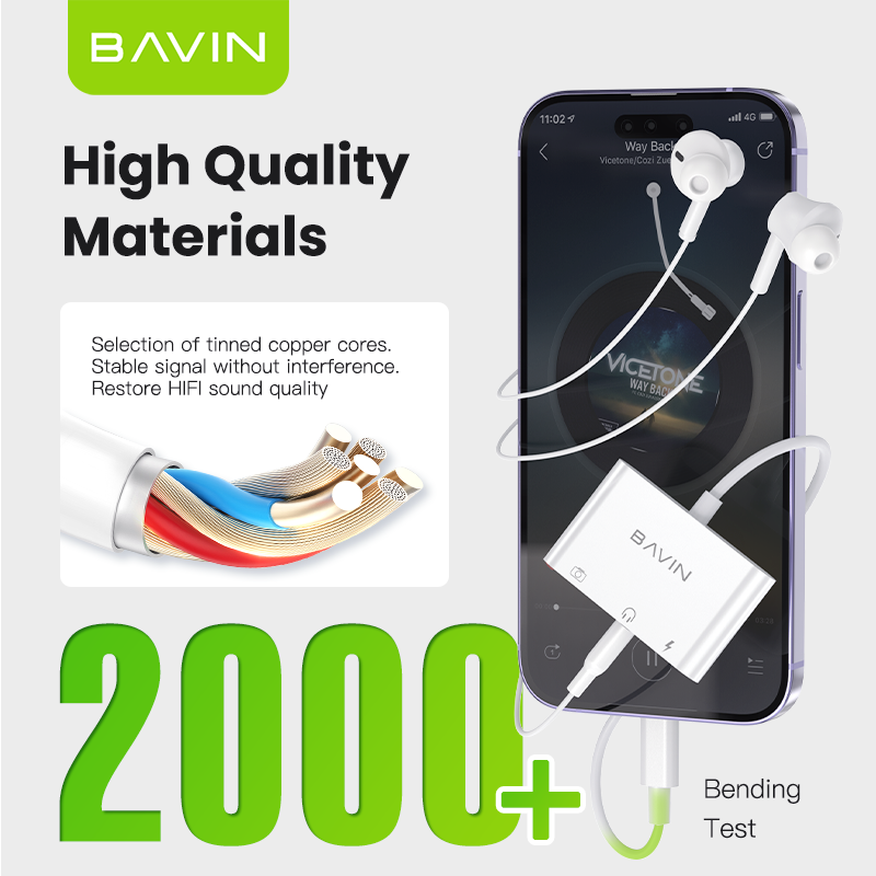 BAVIN O36 3in1 OTG Adapter USB 3.0 Camera Reader & 3.5mm Jack Data Sync ...