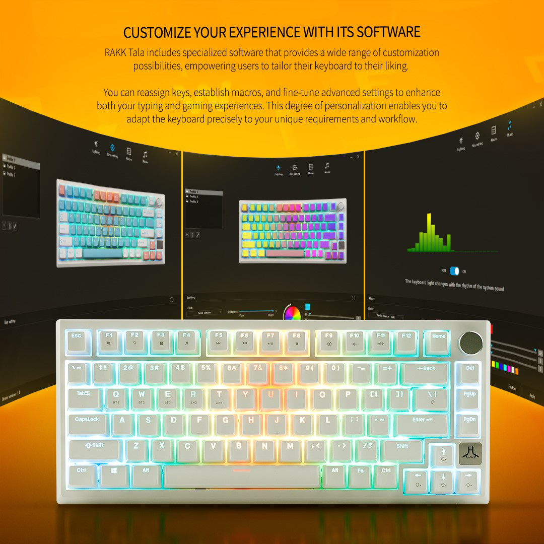 EasyPC| RAKK TALA 81 Keys Trimode wireless mechanical Keyboard| RGB ...