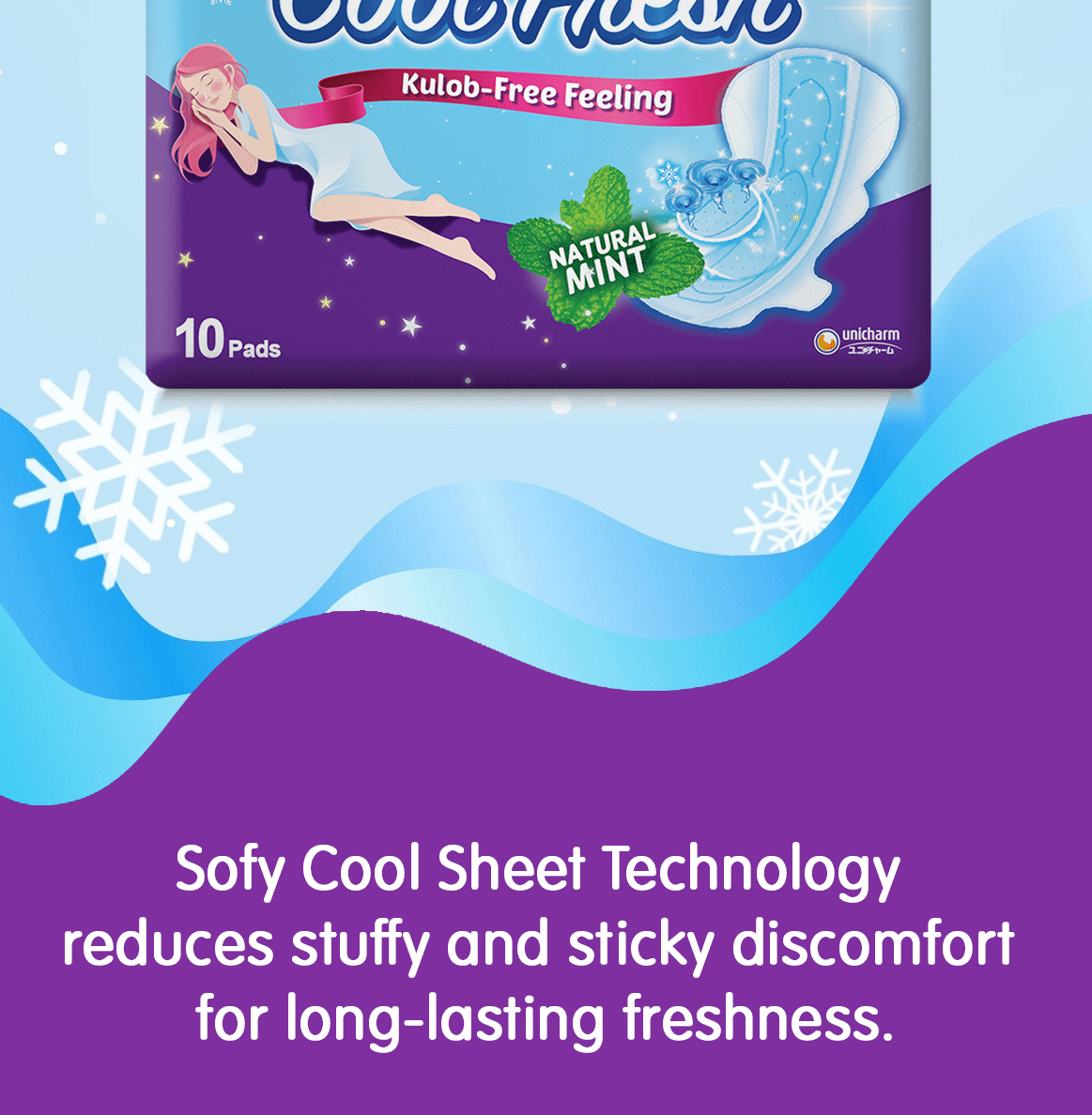 Sofy Cool Fresh Wing Overnight Sanitary Napkin 29 cm (10 pads) | Shopee ...