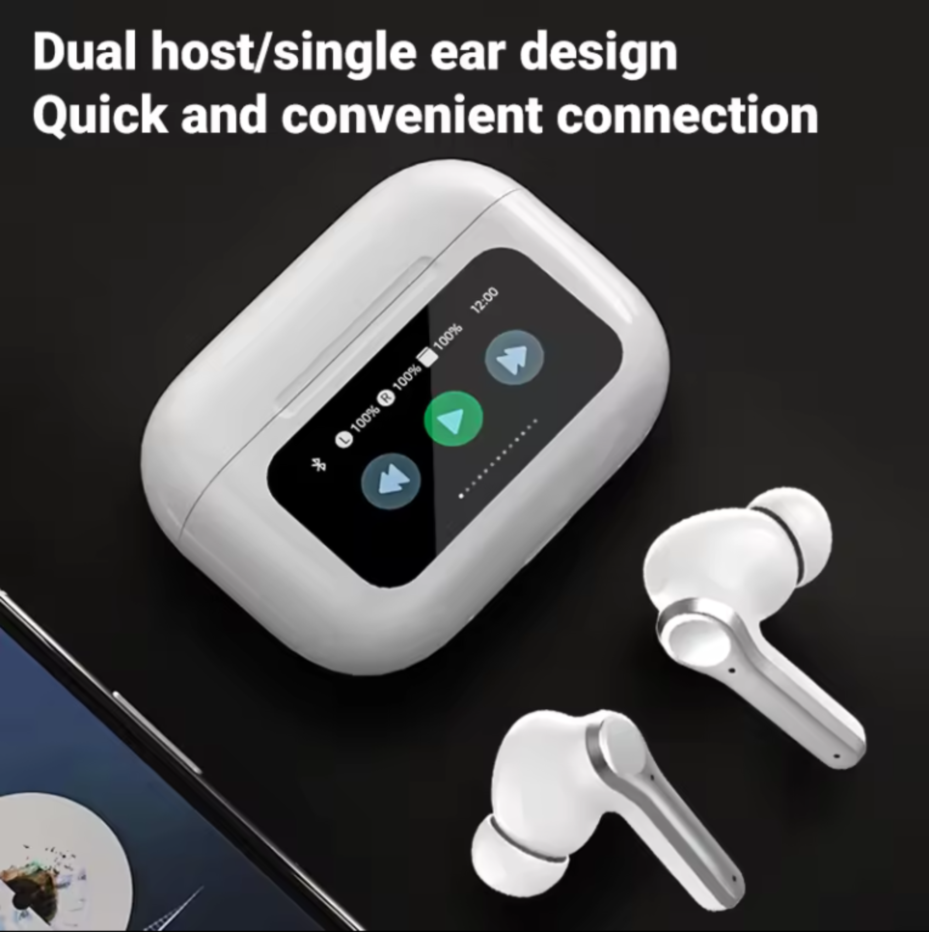 A9 Pro Wireless Earphones Touch Screen Display ANC ENC Gaming w/ Noise ...