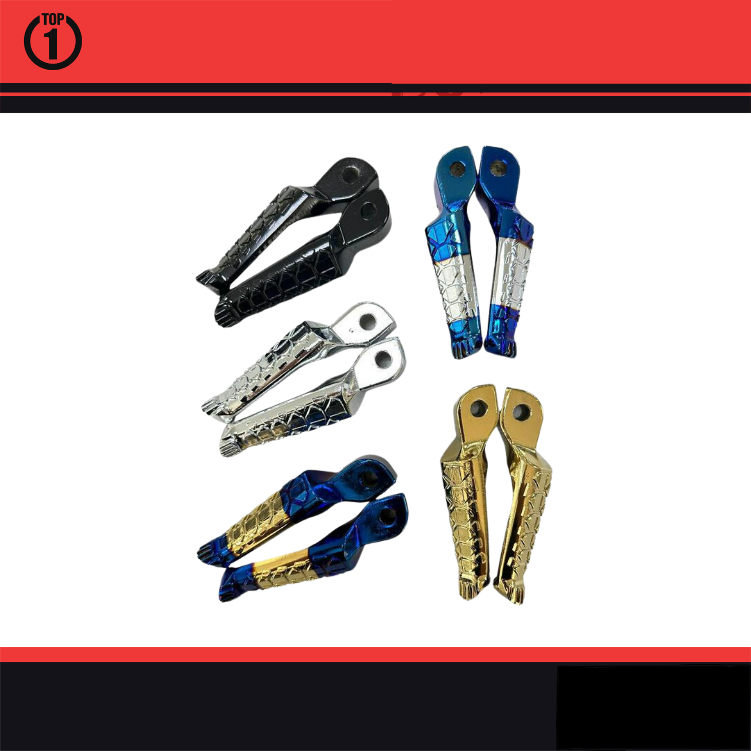 Top1 PH 1 Pair CNC Alloy Rear Footrest HONDA Click Beat Fi ADV Genio ...