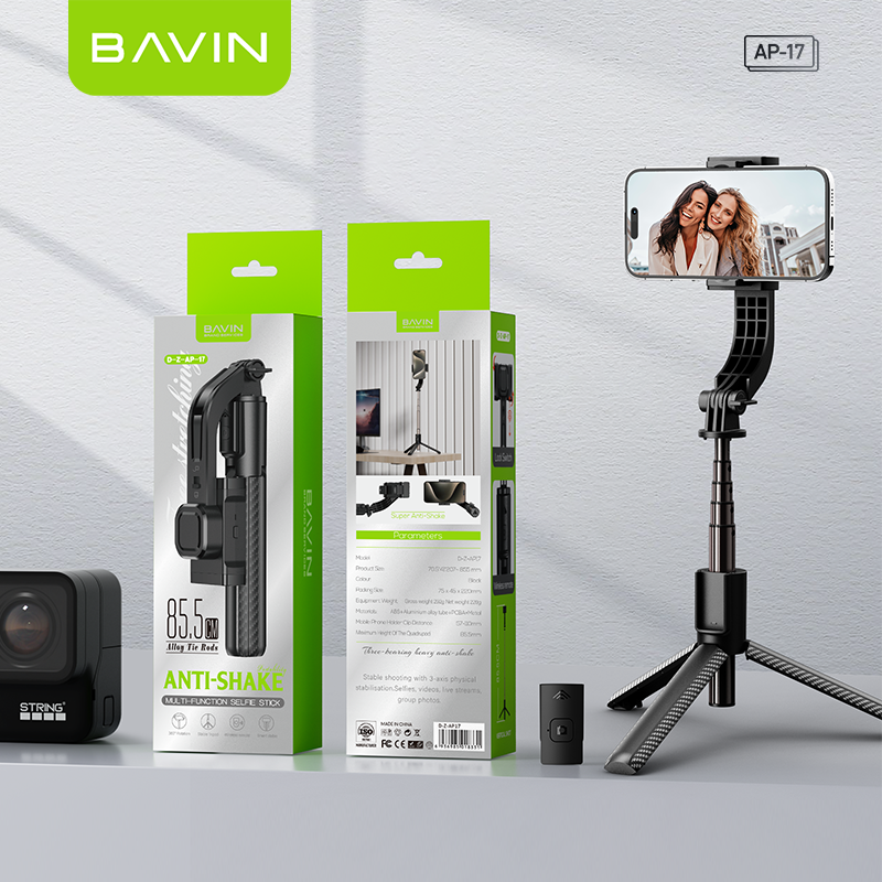 BAVIN P17 Anti-Shake Multifunction Selfie Stick 360° Rotate Stable ...