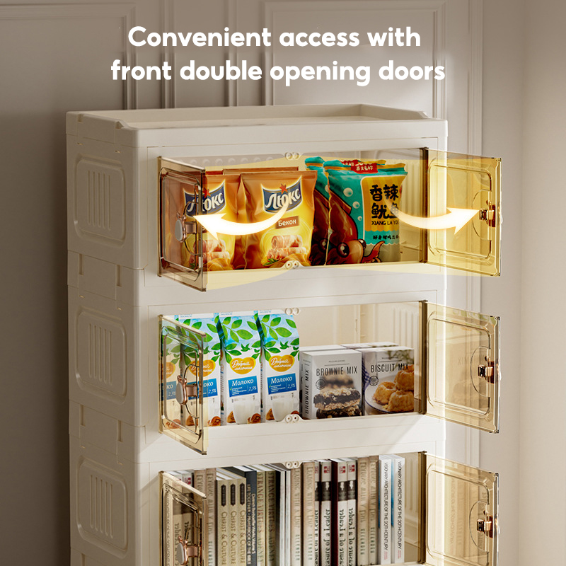 CHIT Multilayer Folding Cabinet Plastic Durabox With Wheels Stackable ...