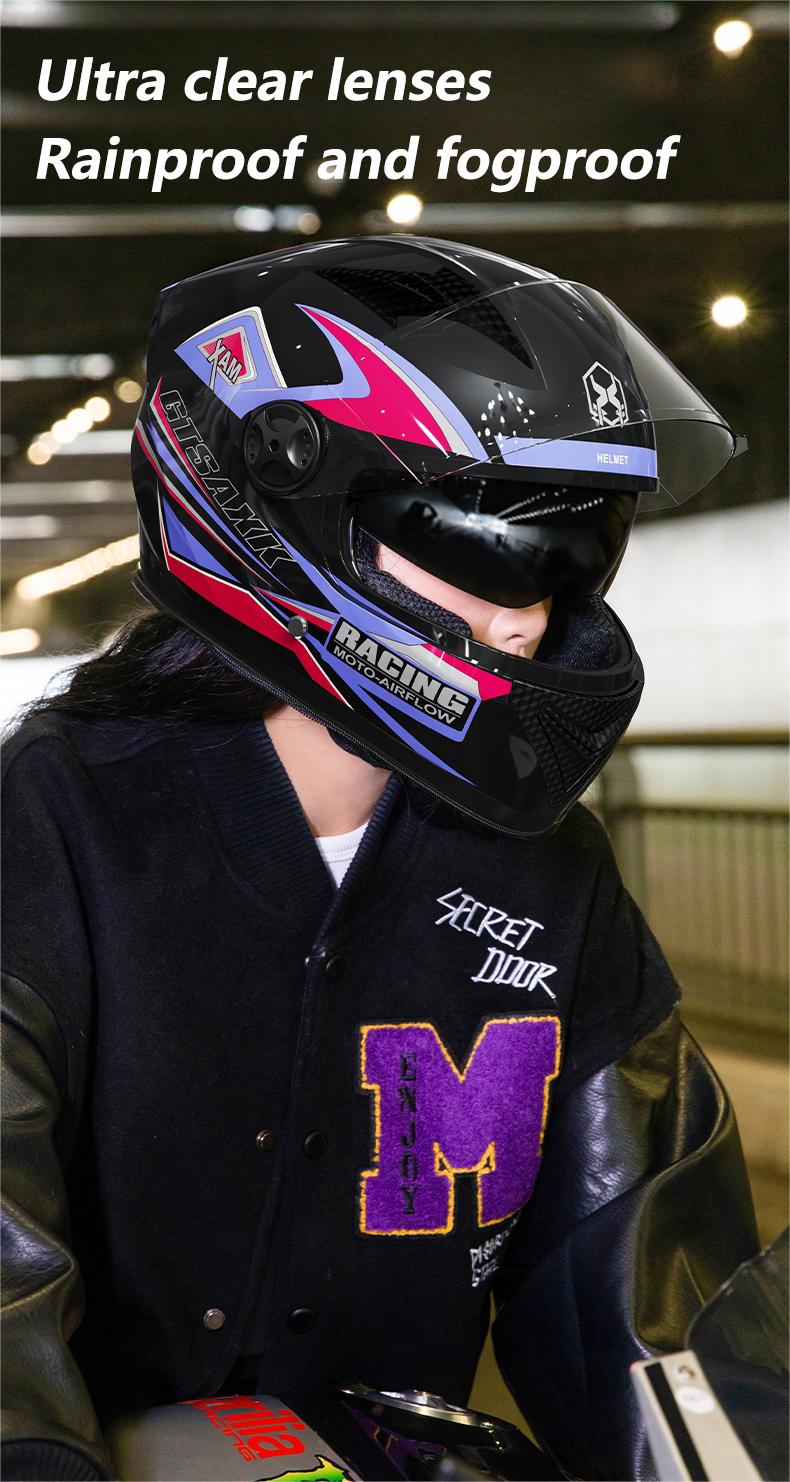 AXK Motorcycle Helmet Full Face Dual Visor 557 Full Series Helmet with ...