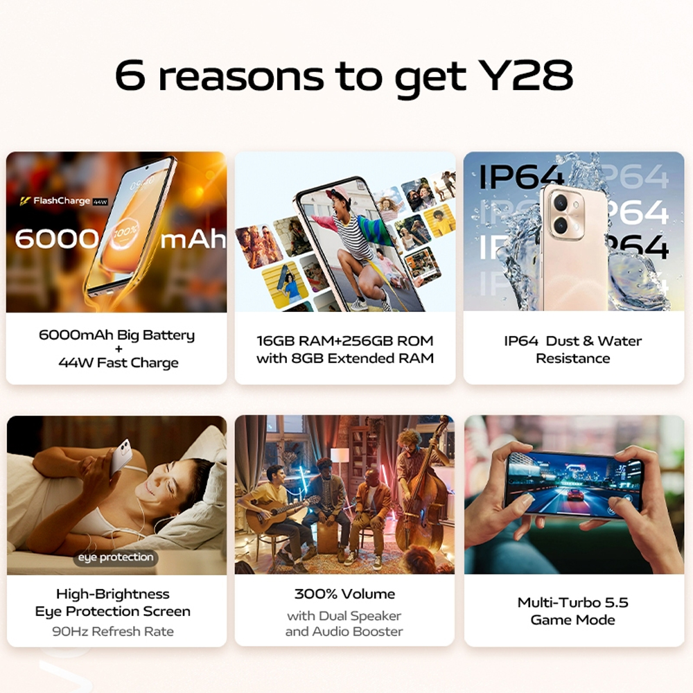 Vivo Y28 Smartphone | 8GB+128GB/8GB+256GB | MTK Helio G85 | 6.68” 90Hz ...