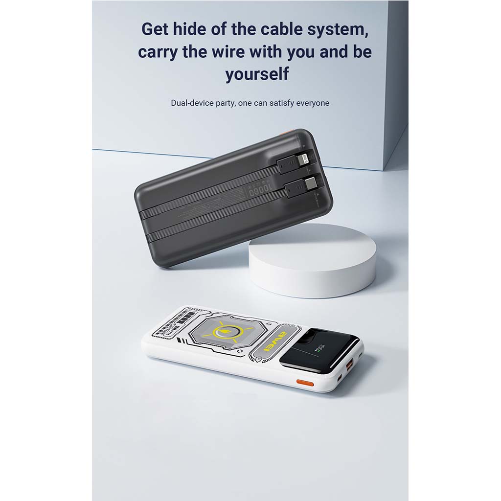 Awei P77K 10000mAh Powerbank 22.5W Fast Charging with Built-in Cable ...