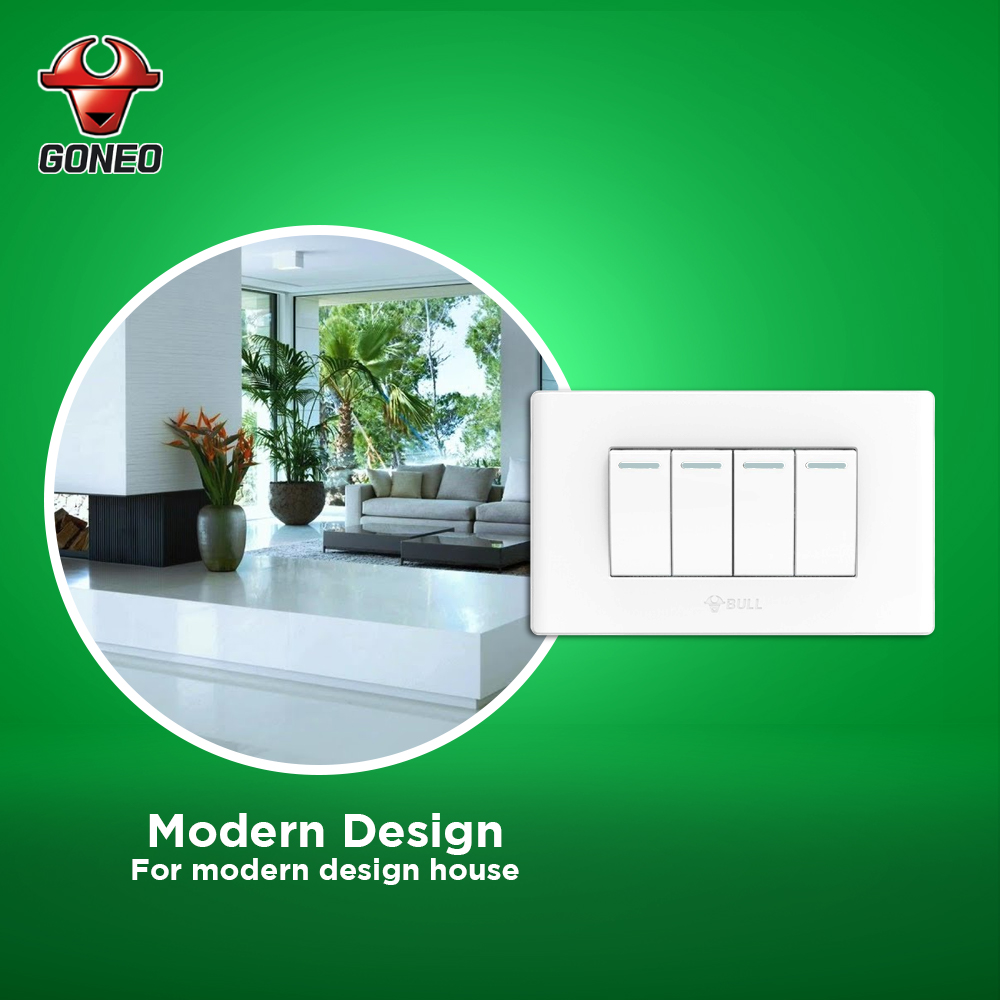 BULL 4 Gang 3 Way Wall Switch G04K422Y convenient and stylish wall ...