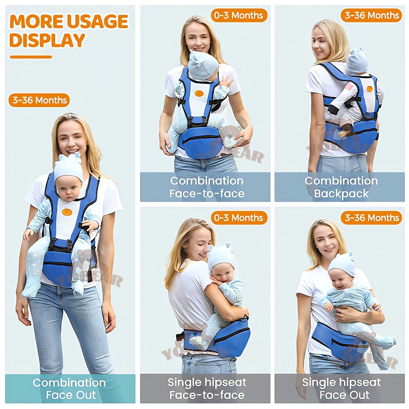 Baby Carrier With Hip Seat Comfortable Breathable Multifunctional ...