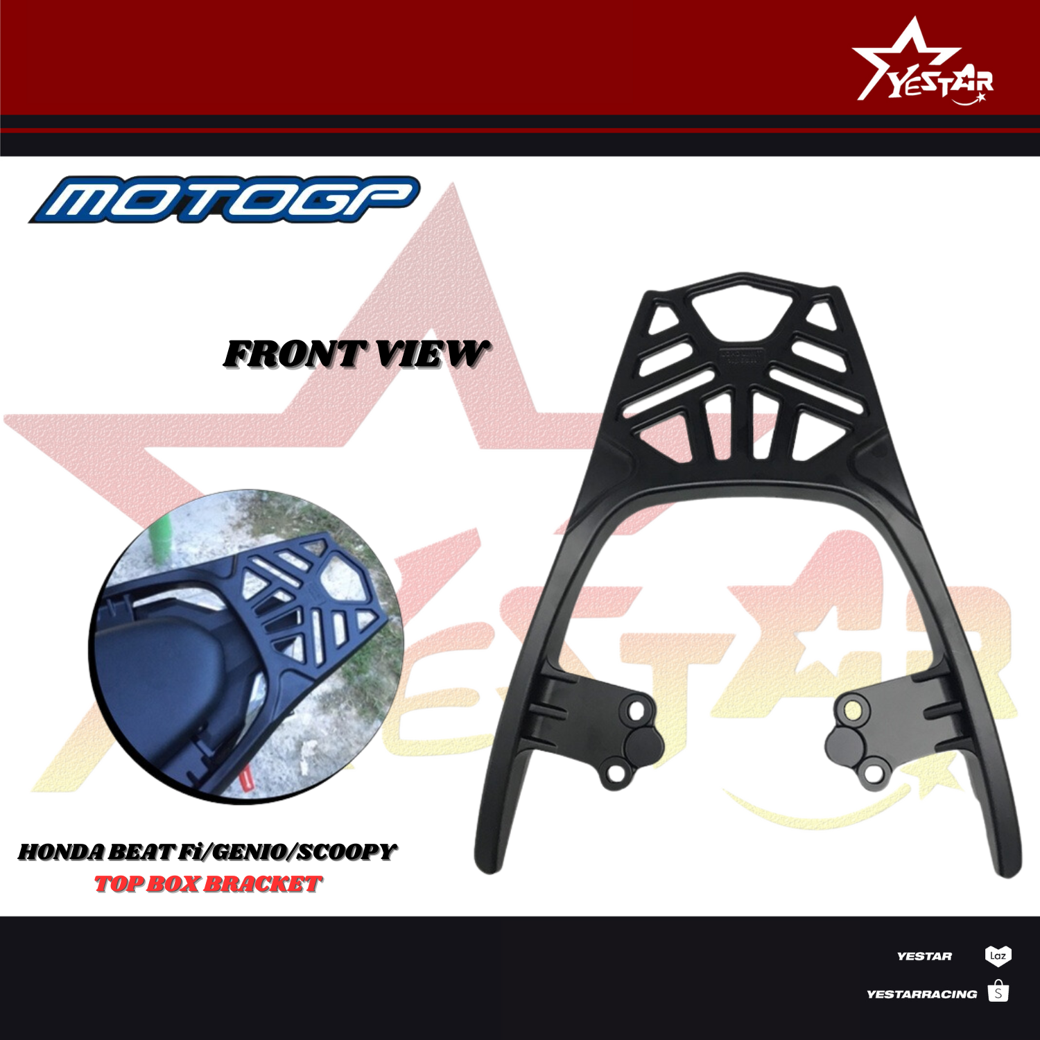 YESTAR PH Honda Beat Fi/Genio/Scoopy Top Box Bracket Grab Bar Bracket ...