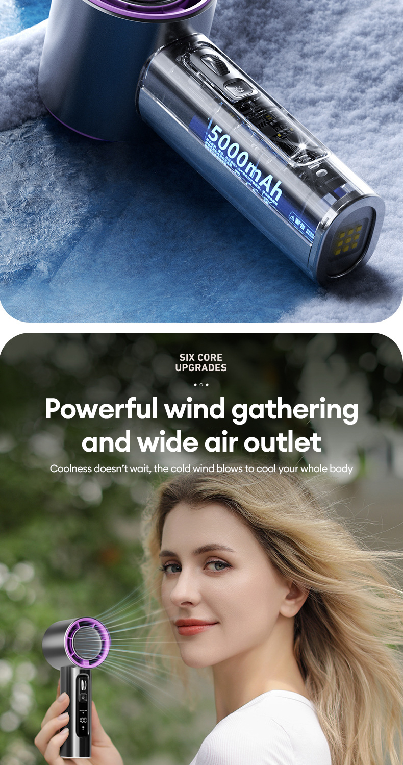 AVIDUS N100 mini portable turbo handheld fan with high wind power and ...