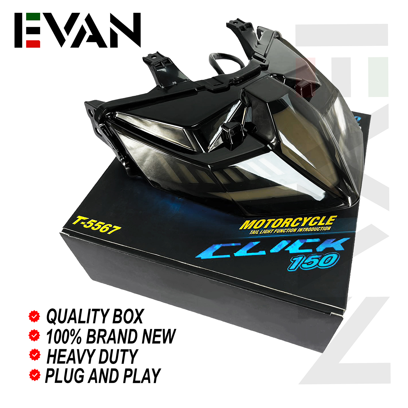 EVAN.PH Flowing Tail Light Assy Led Light Honda Click i125/150 v2/v3 ...