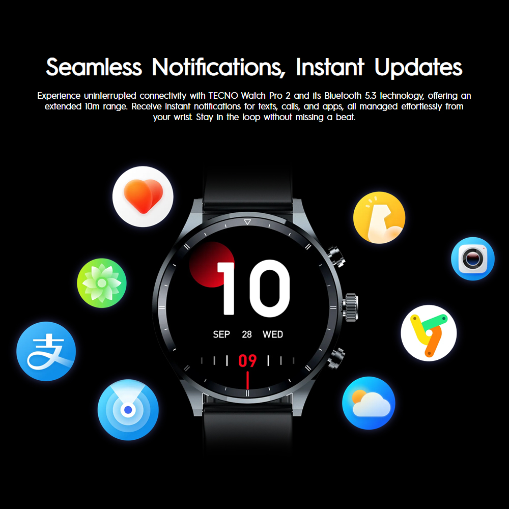 Tecno Watch Pro 2 Smartwatch | 1.43” AMOLED Screen | Clear Bluetooth ...