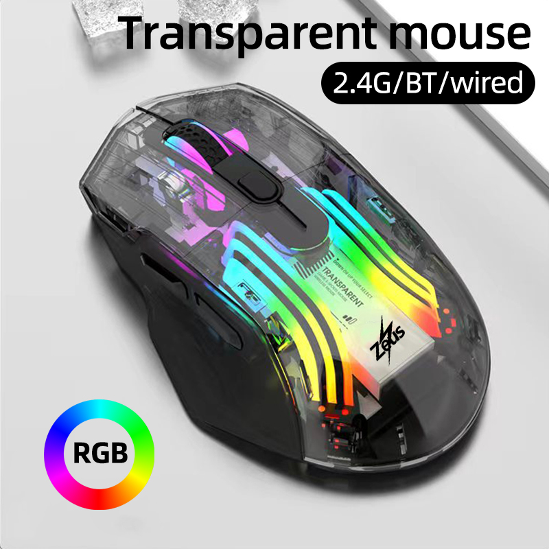 Zeus GD-008 6-button transparent RGB mechanical Bluetooth/wireless ...