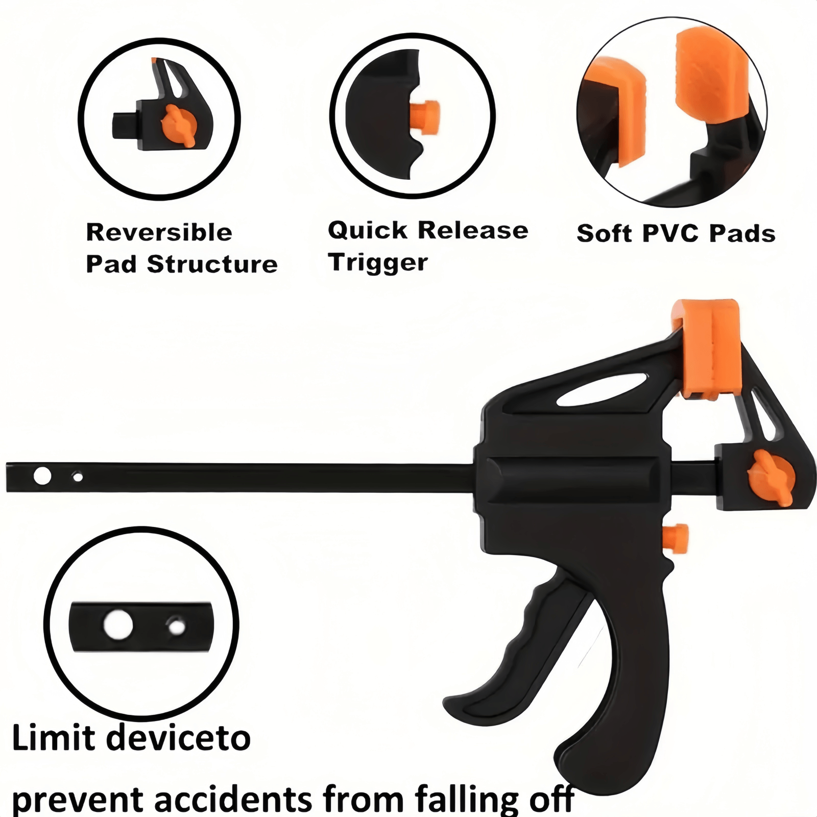 4" F Clamp, Woodworking Clamp, Hard Quick Ratchet Release Speed Squeeze ...