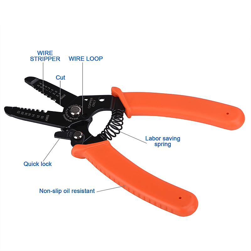 2-In-1 10-22 AWG Wire Stripper Cutter Wire Stripping Tool And Multi ...