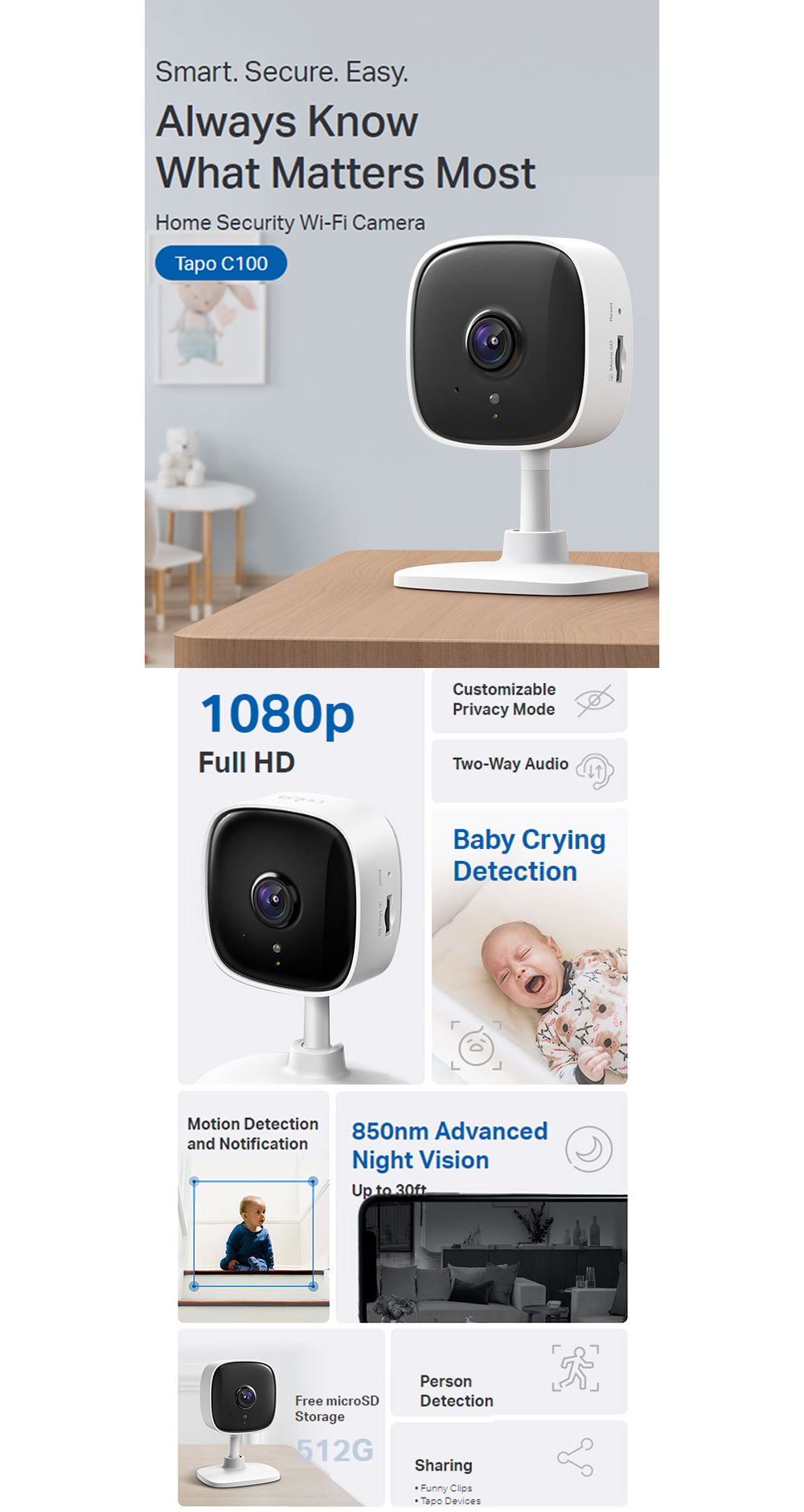 Tapo Official Store | TP-Link | C100 | Security | CCTV Camera| Motion ...