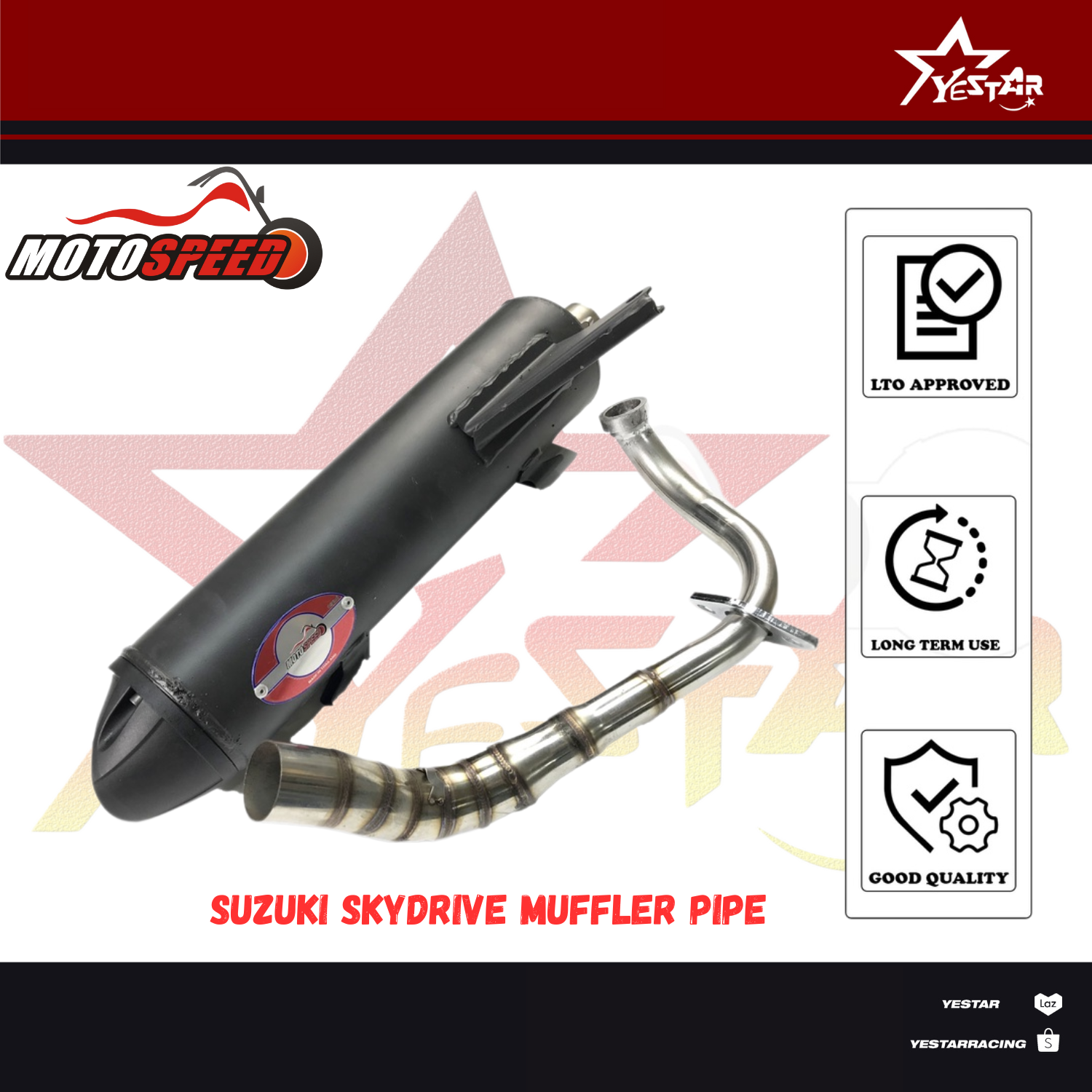 Yestar 1 Set Muffler Pipe for Suzuki Skydrive 125/CARB with Elbow Full ...