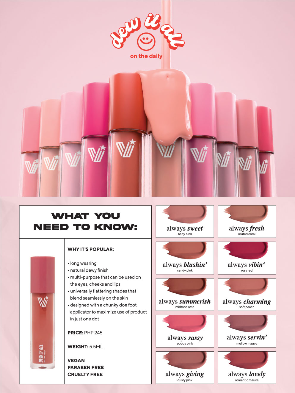 VICE CO. Dew It All Liquid Blush - Long-wearing, Multi Use, Cream Blush ...