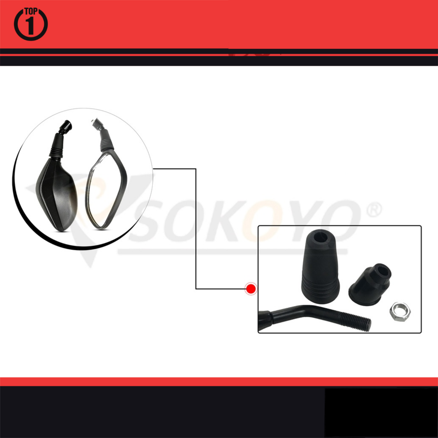 Top1 Racing 1 pair Universal Side Mirror for Honda click adv pcx ...