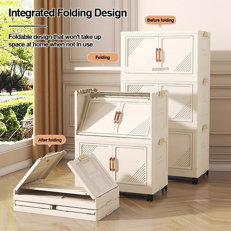 Jiditech 50CM Folding Door Cabinet Storage Cabinet Plastic Wardrobe ...