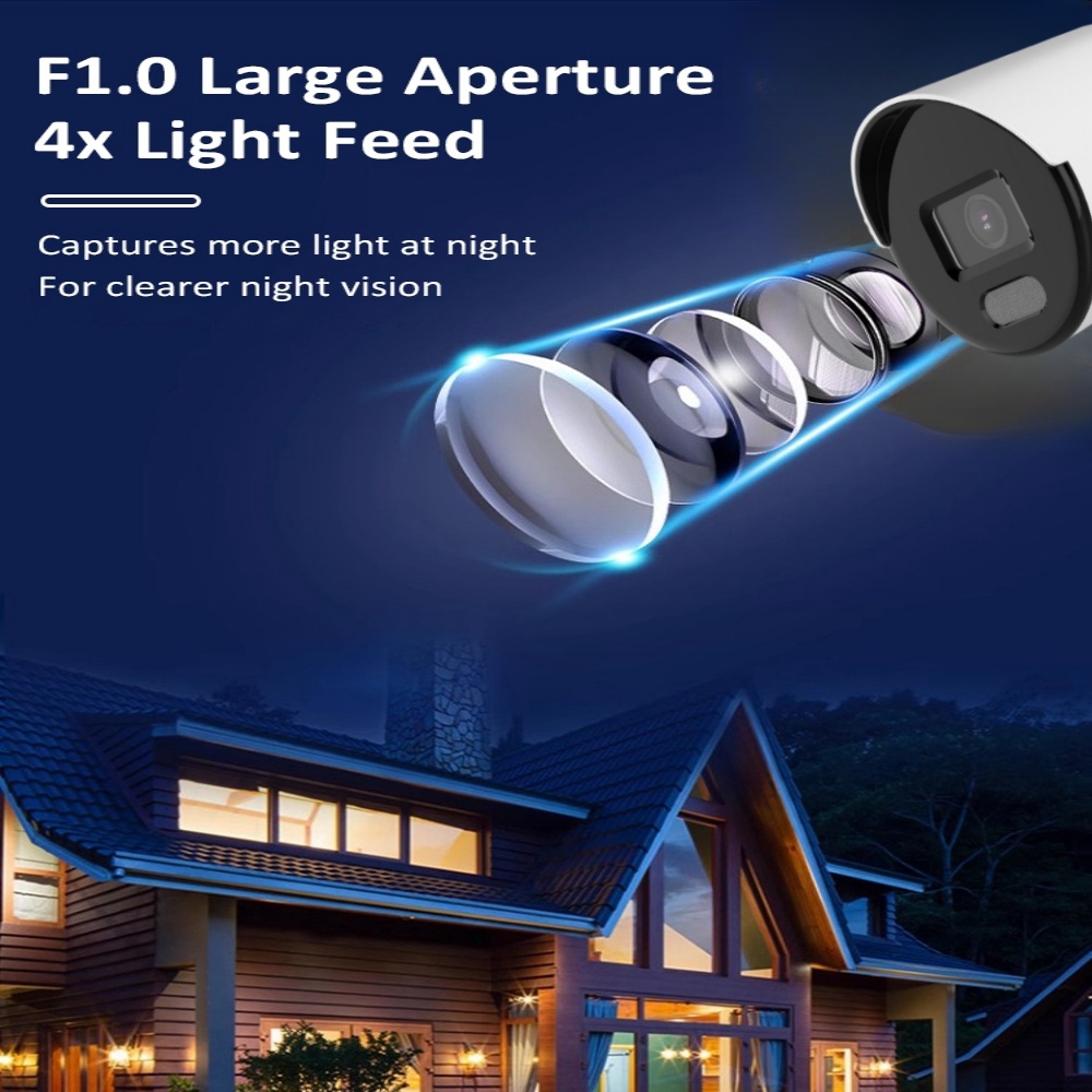 Hikvision 2MP/4MP IP camera package FUll color CCTV kit With audio ...