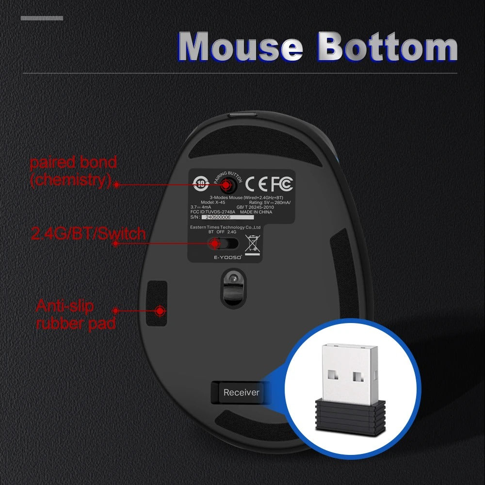 E-Yooso X-45 Tri-Mode Mouse | Shopee Philippines