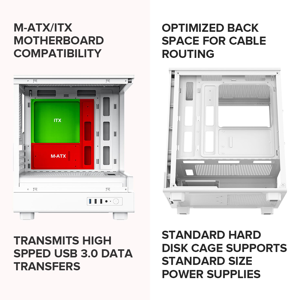 EasyPC | DarkfFlash DB330M Micro ATX Tempred Glass Side/Front Panel ...
